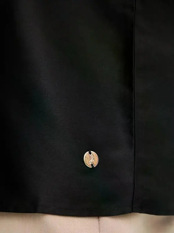 Joseph Ribkoff V-neck Blouse With Gold-tone Detail - Black