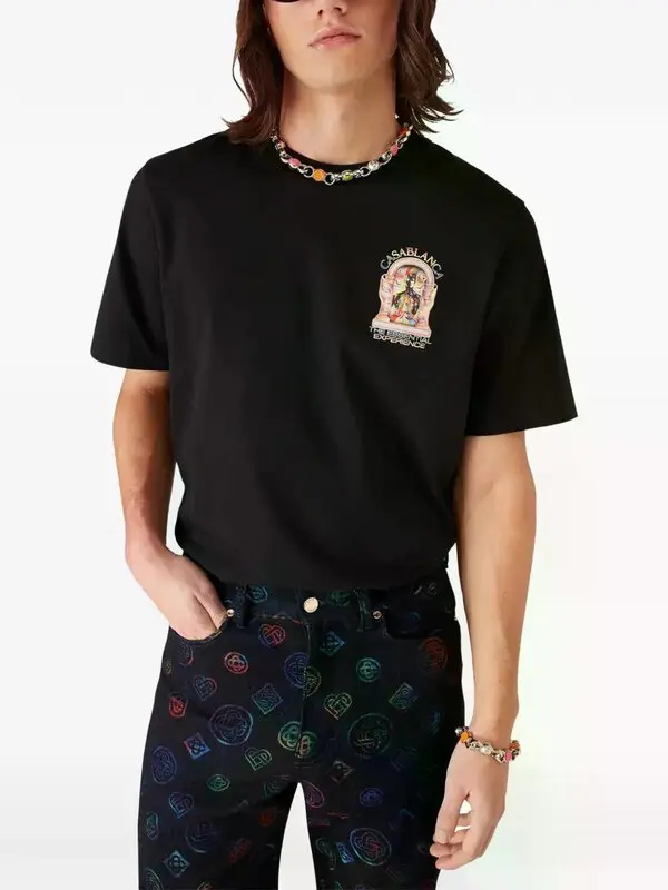 Casablanca Graphic-print Crew-neck T-shirt - Black