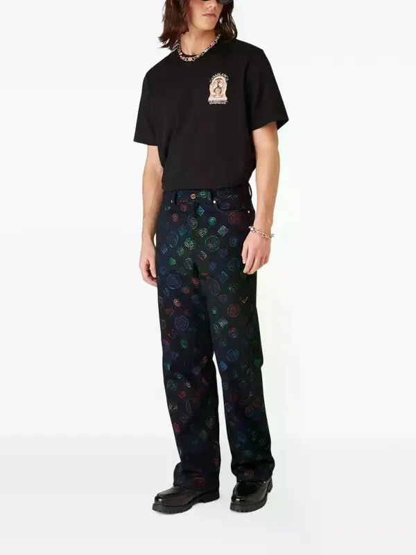 Casablanca Graphic-print Crew-neck T-shirt - Black