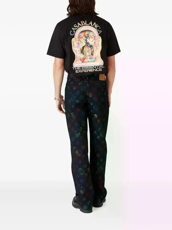 Casablanca Graphic-print Crew-neck T-shirt - Black