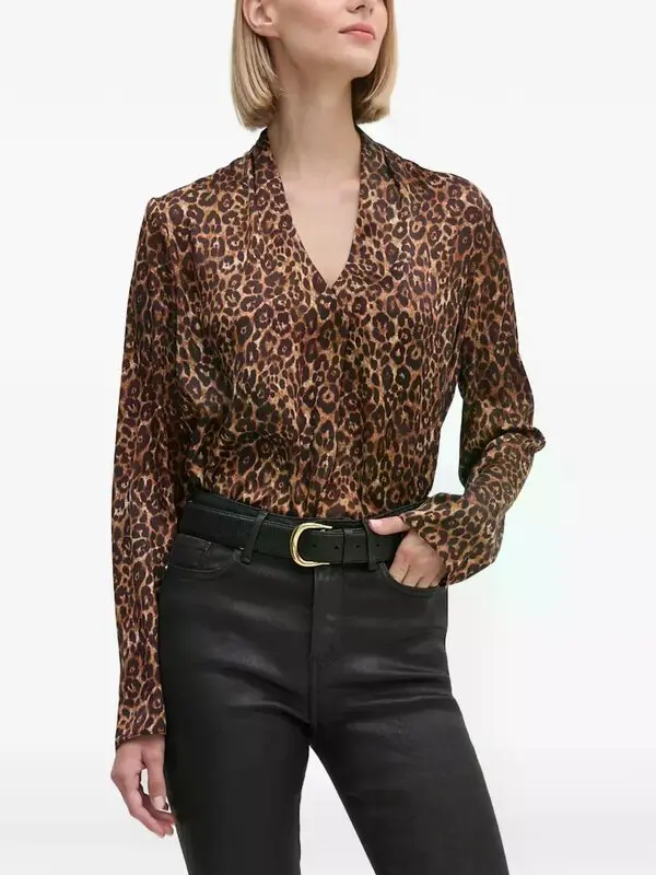 Joseph Ribkoff Animal Print V-neck Blouse