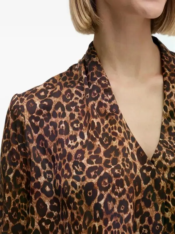 Joseph Ribkoff Animal Print V-neck Blouse