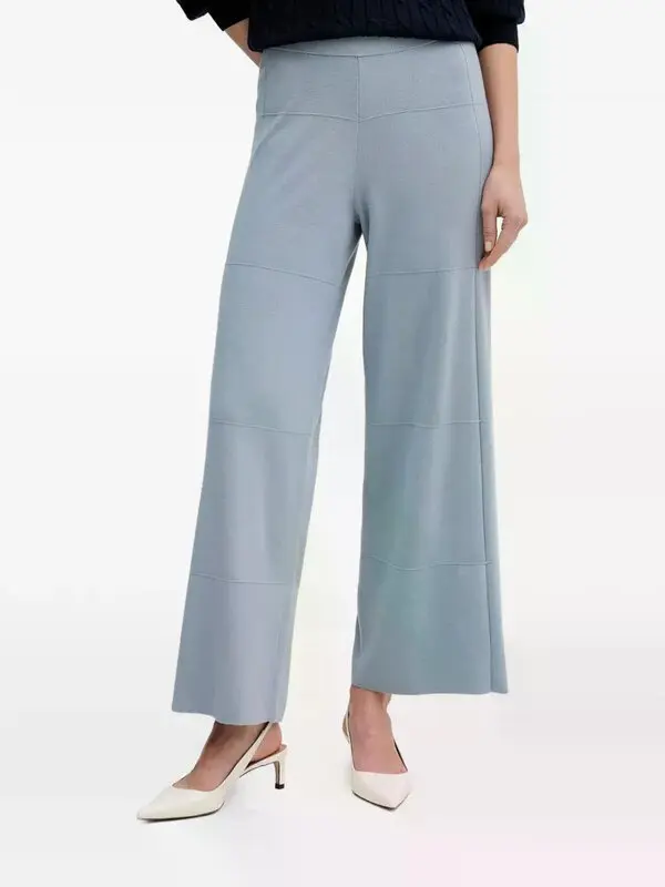 Joseph Ribkoff Wide-leg Trousers With Gold-tone Detail - Blue