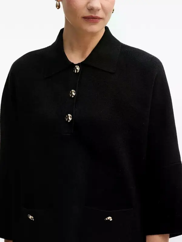 Joseph Ribkoff Embellished Polo Top - Black