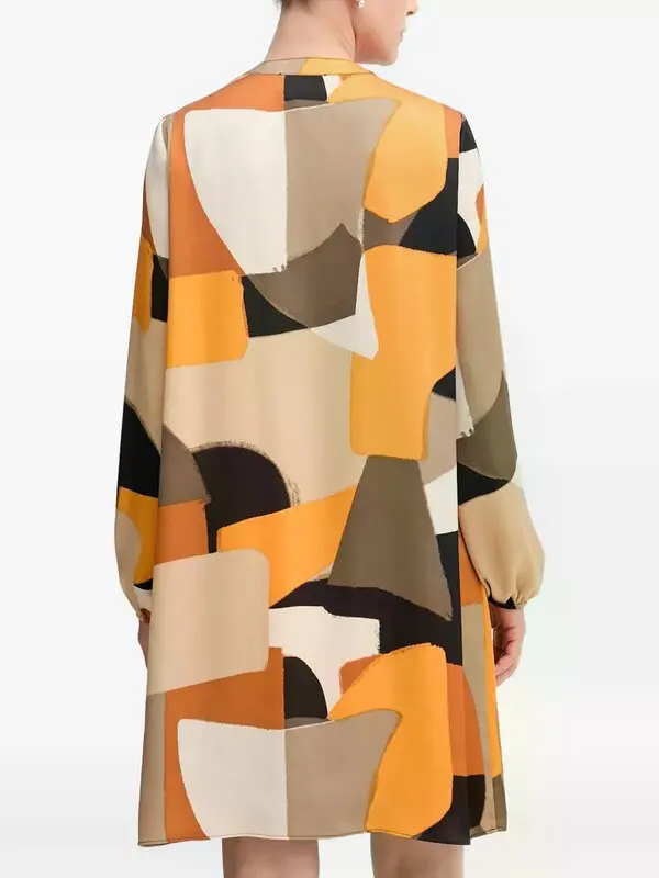 Joseph Ribkoff Geometric Print V-neck Midi Dress