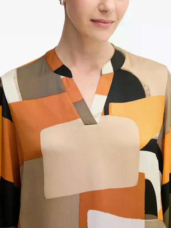 Joseph Ribkoff Geometric Print V-neck Midi Dress