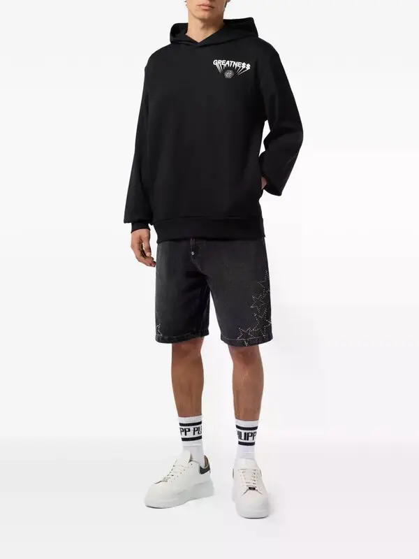 Philipp Plein Appliquéd Hooded Sweatshirt