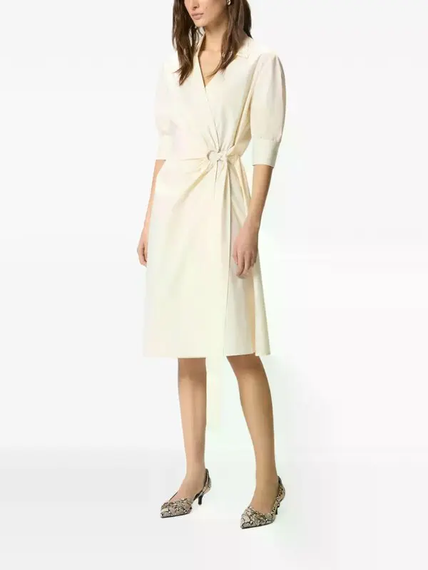 Pinko Beige Ring Detail Midi Dress