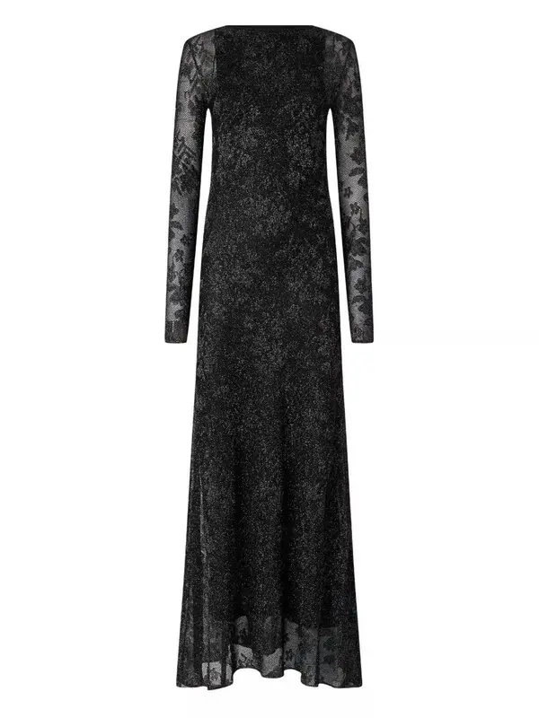 Pinko Openwork Long-sleeve Maxi Dress