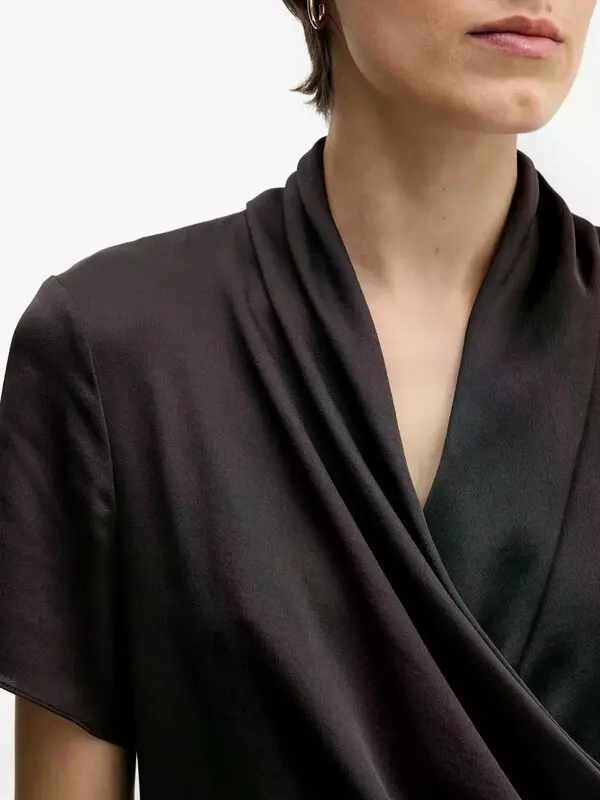 Joseph Ribkoff Drape V-neck Short Sleeve Top