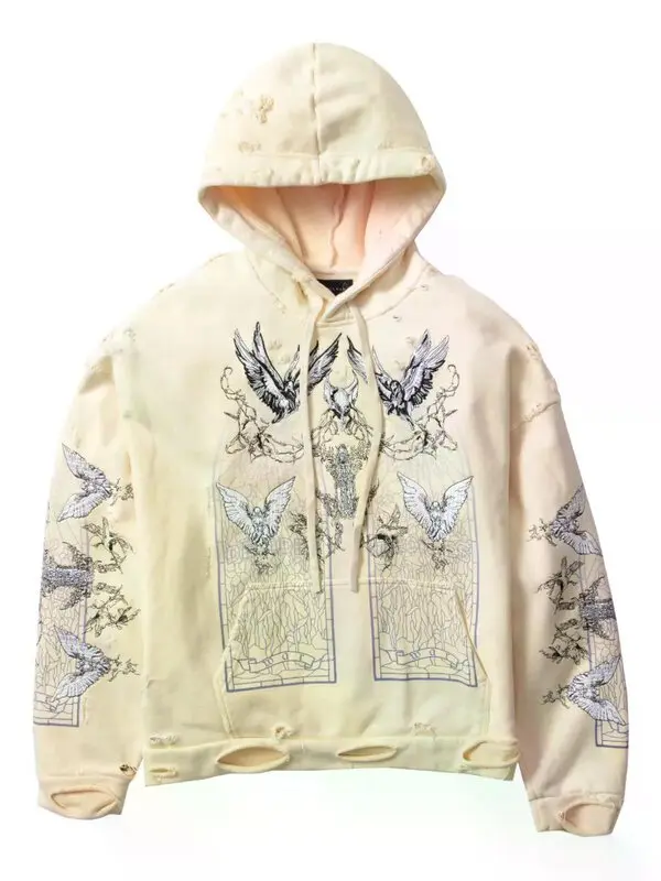 WHO DECIDES WAR Distressed Graphic Hoodie