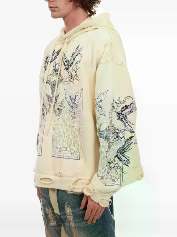 WHO DECIDES WAR Distressed Graphic Hoodie