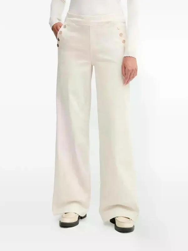 Joseph Ribkoff Button-detailed Wide-leg Trousers - Neutrals