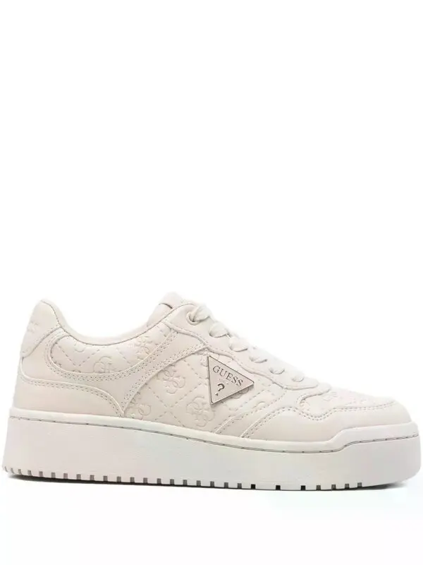 Guess Monogram Low-top Platform Sneakers - Neutrals