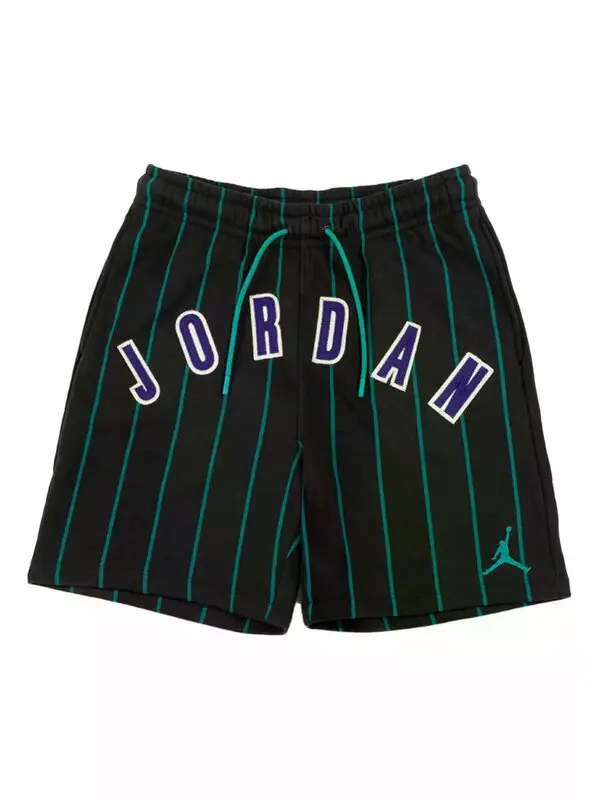 JORDAN Brooklyn Pinstriped Track Shorts - Black