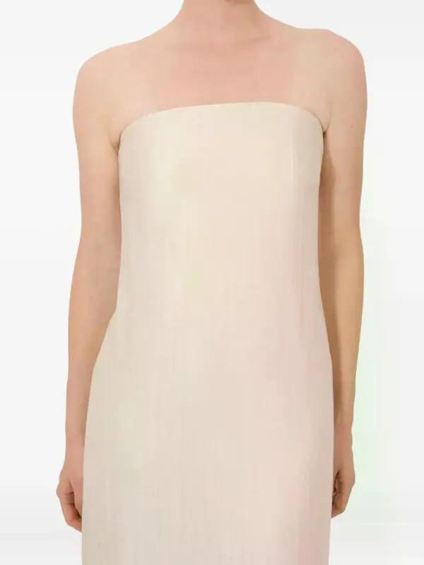 Loulou De Saison Giulia Striped Bustier Midi Dress