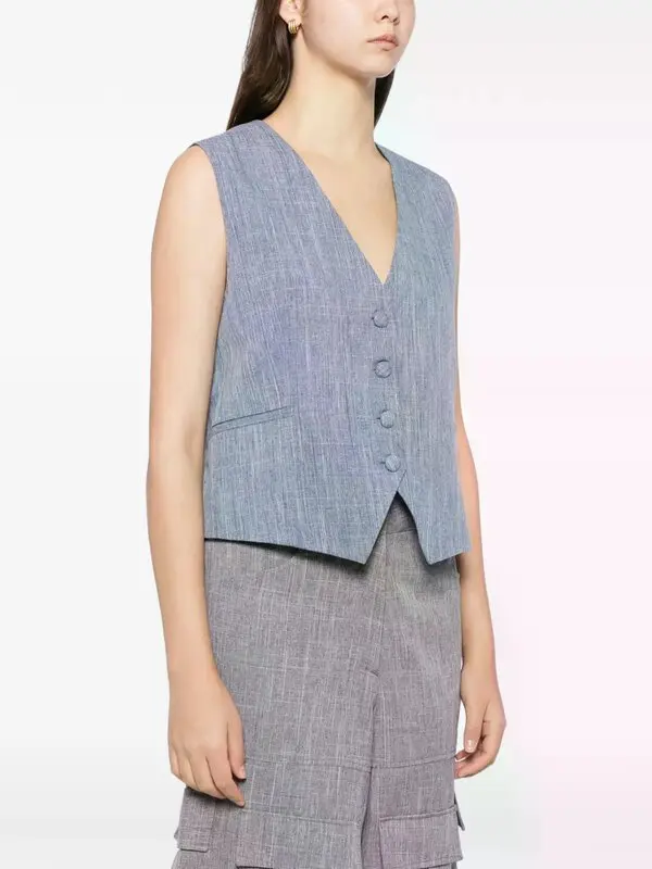 BLAKLACE V-neck Vest With Cherry Print Lining