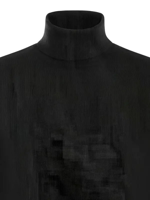 FRANZESE COLLECTION Ribbed Turtleneck Sweater With Trimmed Details