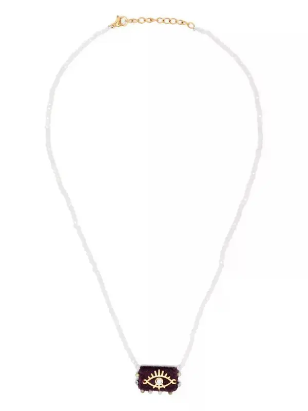 BLAKLACE Beaded Embellishment Necklace - White
