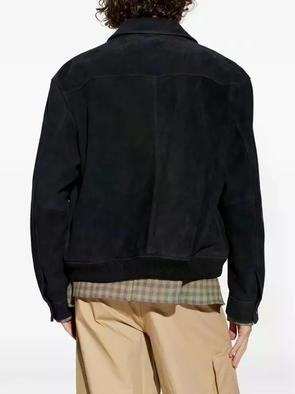 FRAME Buttoned Suede Jacket