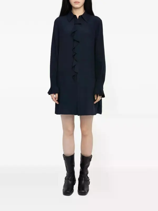Zadig&Voltaire Rhelyne Ruffled Mini Shirt Dress