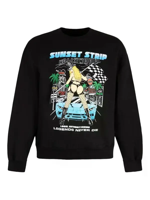 LOCAL AUTHORITY LA Graphic-print Crew-neck Sweatshirt - Black