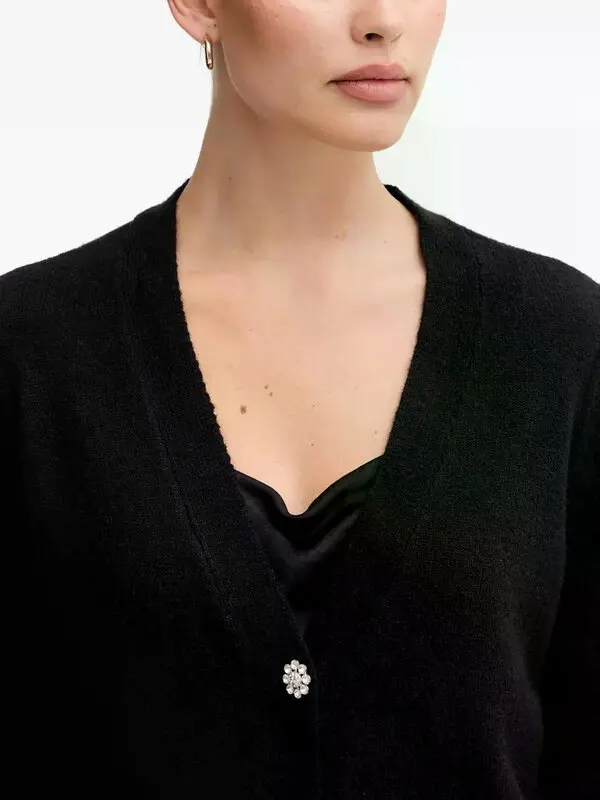 Joseph Ribkoff Embellished Flower Detail Cardigan - Black