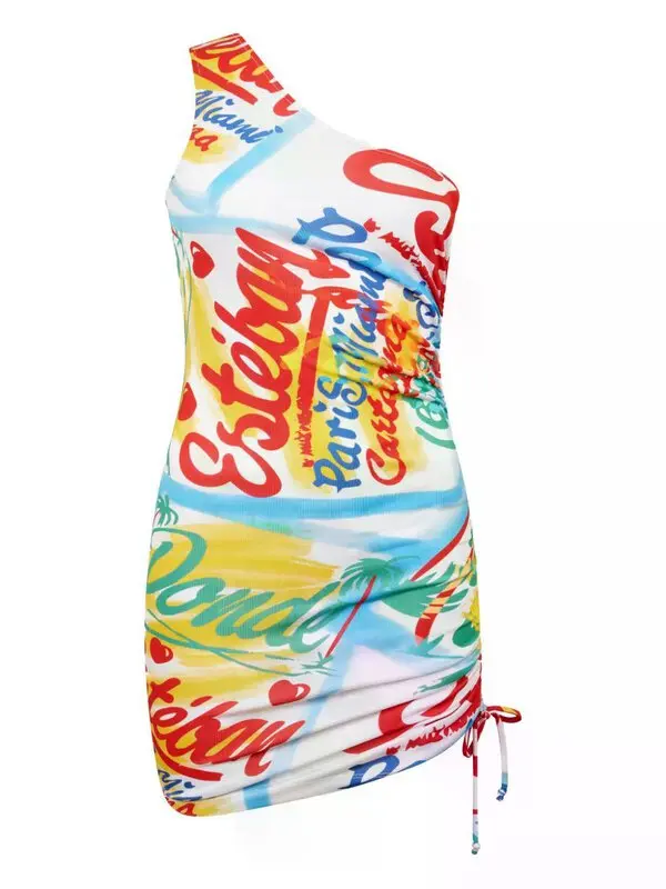 DONDE ESTEBAN Bazurto One-shoulder Mini Dress - White
