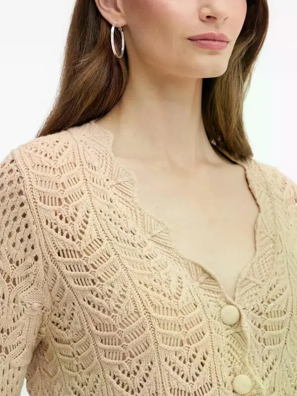 FRACOMINA Open-knit Cardigan With Scallop Trim