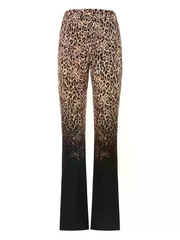 Just Cavalli Leopard Print Gradient Trousers - Brown