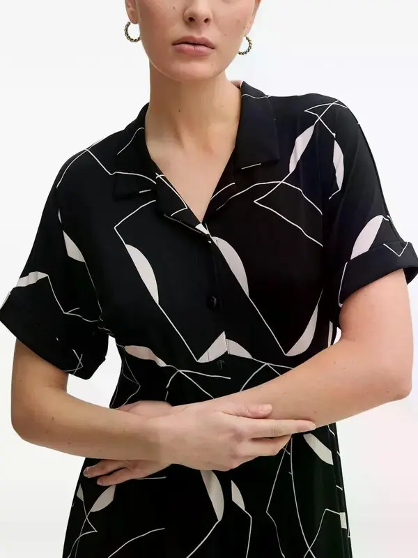 Joseph Ribkoff Abstract Print Collared Jumpsuit