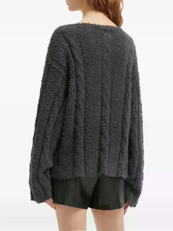B+AB Textured Knit Long Sleeve Sweater - Grey