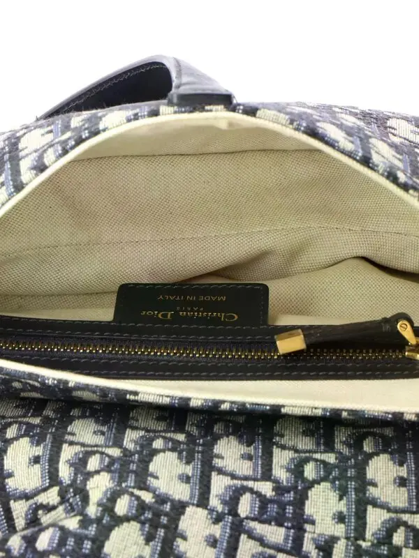 Dior Saddle Handbag With Strap Oblique Canvas - Blue