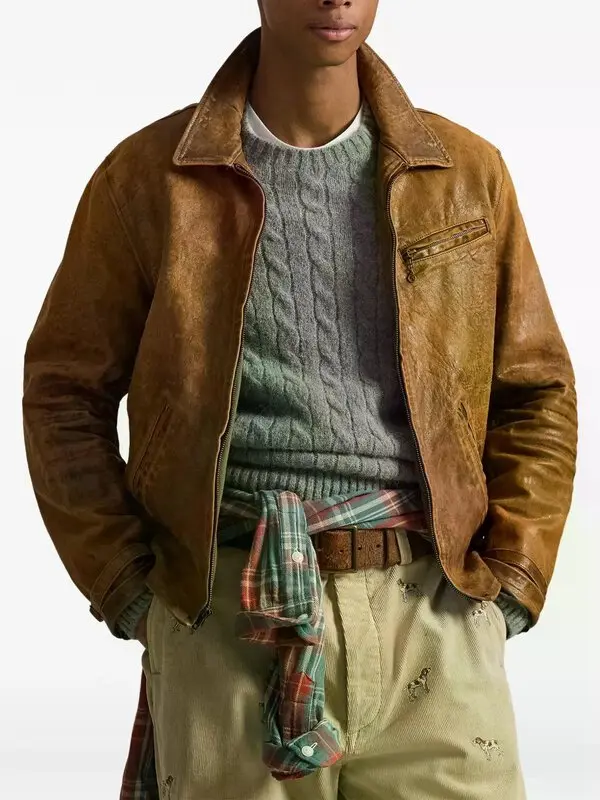 Polo Ralph Lauren Zip Sheepskin Bomber Jacket