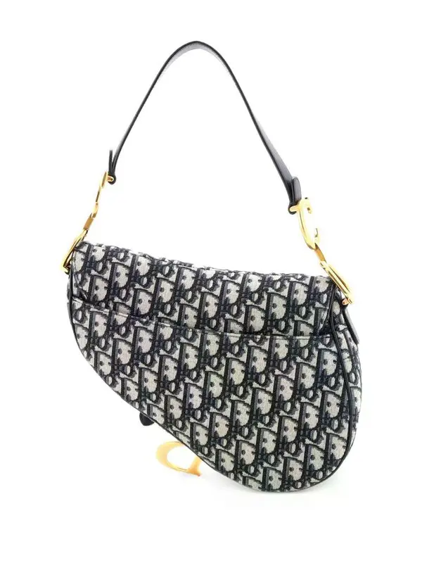 Dior Saddle Handbag With Strap Oblique Canvas Medium Shoulder Bag
