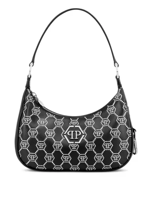 Philipp Plein Monogram Embellished Shoulder Bag - Black
