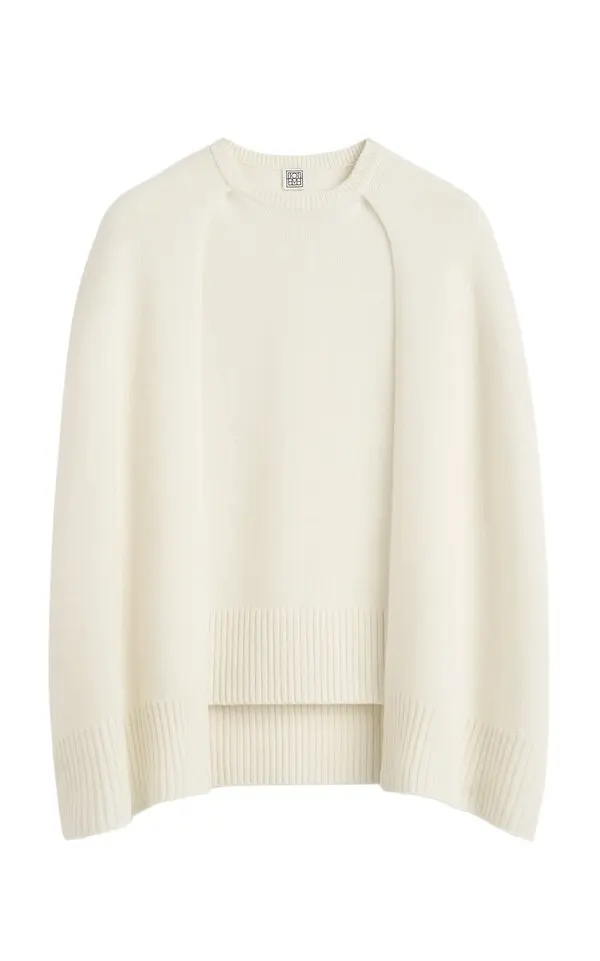 TOTEME Knit Cashmere Cape Top - Ivory