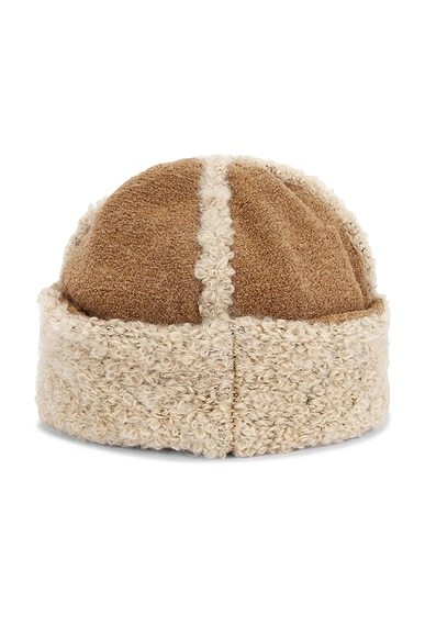Magda Butrym Knit Beanie With Shearling Trim