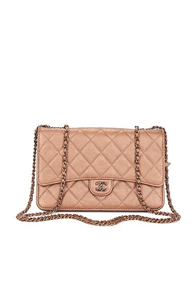 Chanel Lambskin Wallet On Chain - Bronze
