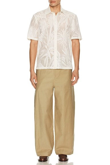 Simkhai Conrad Short Sleeve Shirt - Ivory