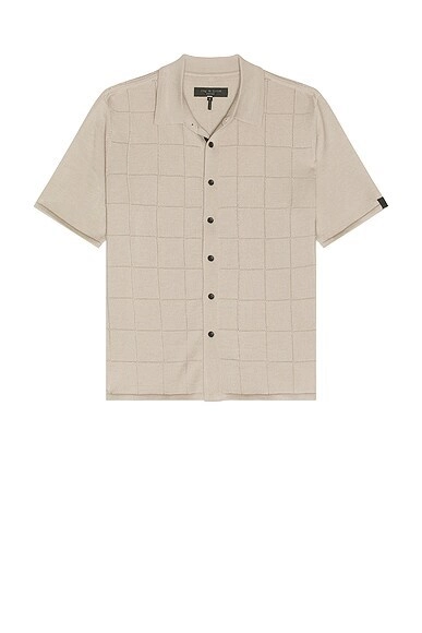 Rag & Bone Window Pane Dalton Knitted Shirt - Tan