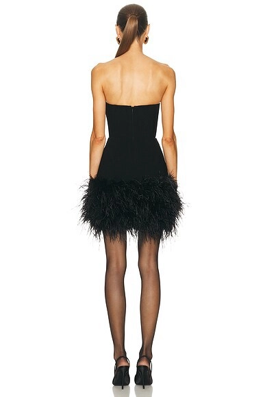 SANS FAFF Posey Mini Dress With Feather Trim
