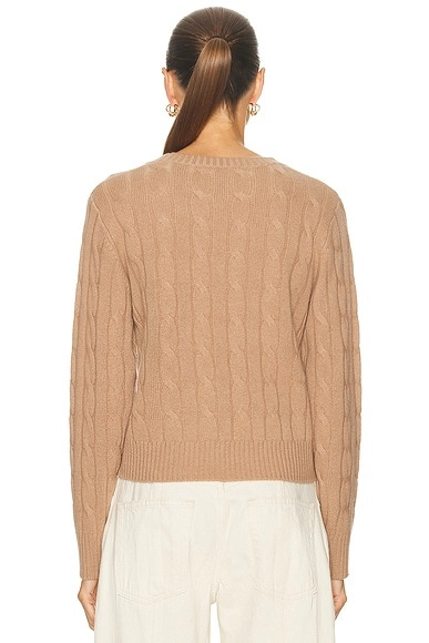 Sporty & Rich Src Cableknit Cashmere Sweater - Camel