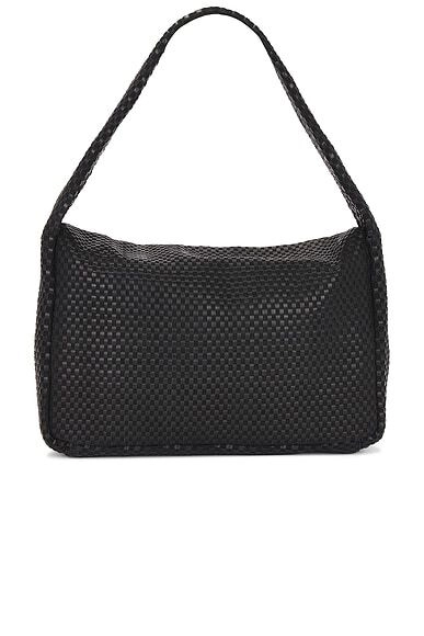 ST. AGNI Woven Leather Shoulder Bag - Black
