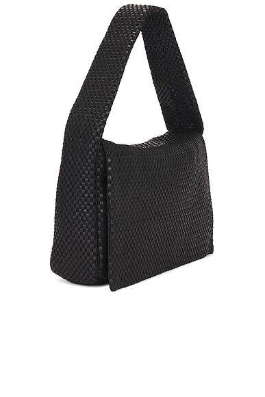 ST. AGNI Woven Leather Shoulder Bag - Black