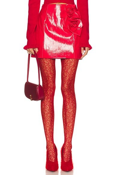 AKNVAS Liva Faux Leather Rose Skirt
