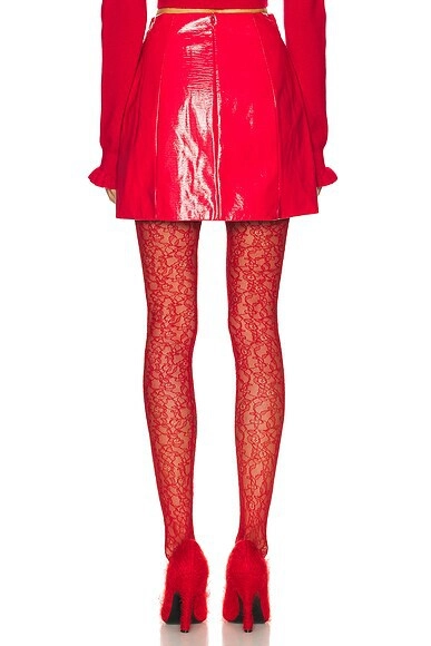 AKNVAS Liva Faux Leather Rose Skirt