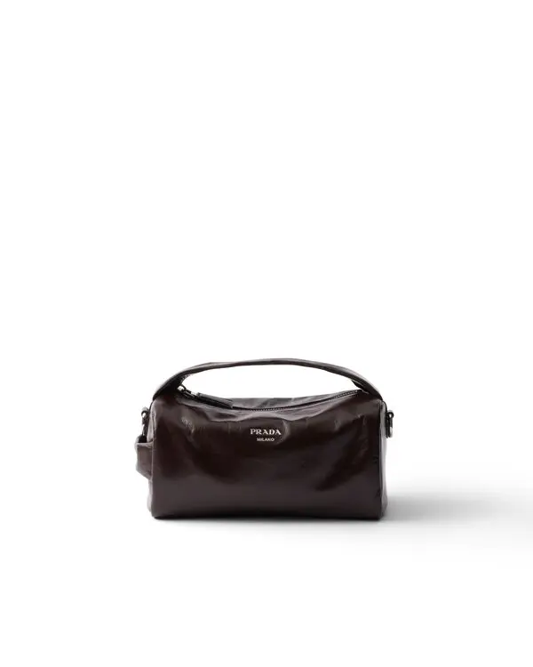 Prada Leather Shoulder Bag - Dark Brown