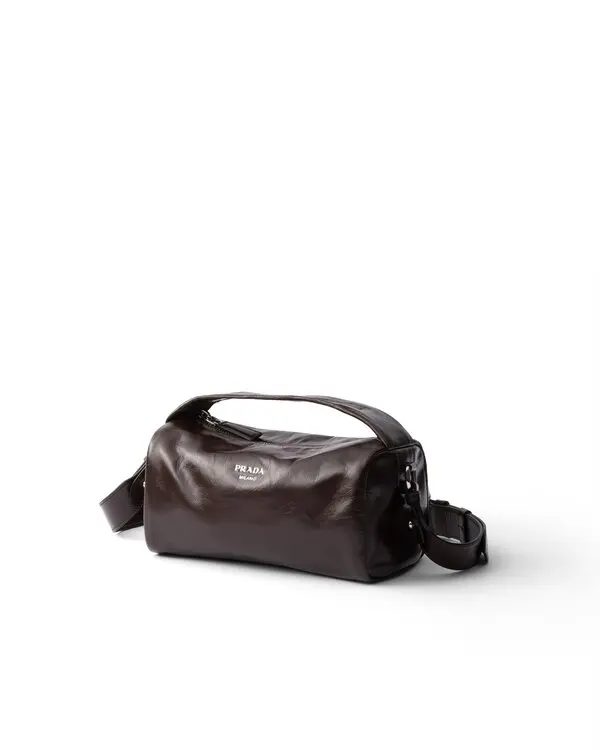 Prada Leather Shoulder Bag - Dark Brown