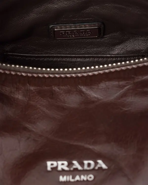 Prada Leather Shoulder Bag - Dark Brown